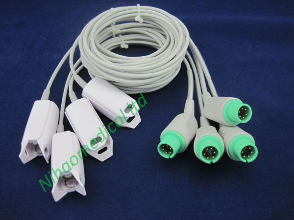 ECG cables, SpO2 sensors, NIBP cuff, NIBP connectors