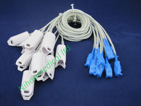 ECG cables, SpO2 sensors, NIBP cuff, NIBP connectors